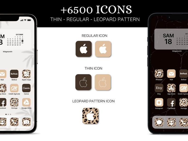 Leopard Ios Icons Pack | 6500 App Icons for iPhone Android | Aesthetic ...