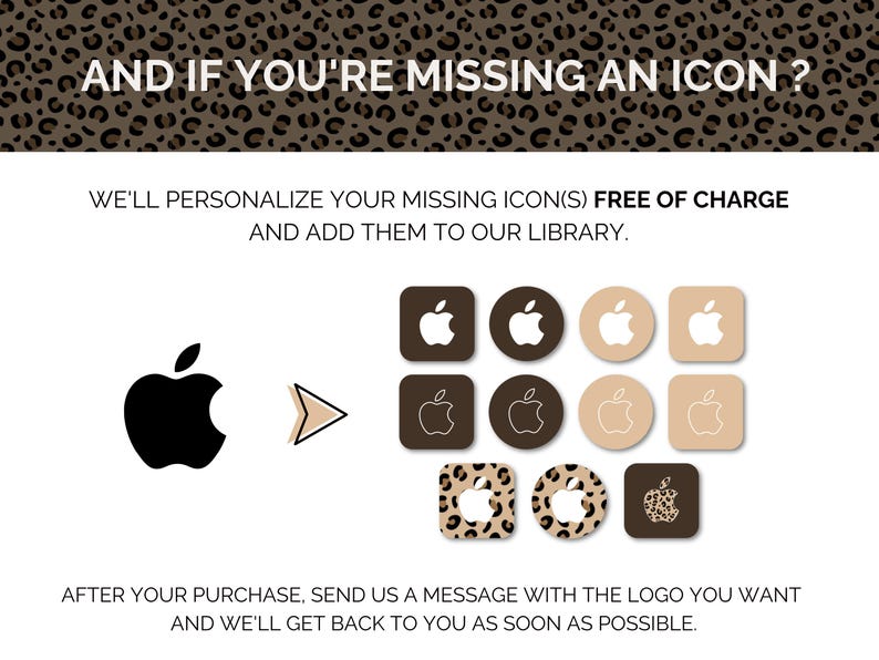 Pack of +3000 Leopard Icons for iPhone or Android | Aesthetics Icons ...