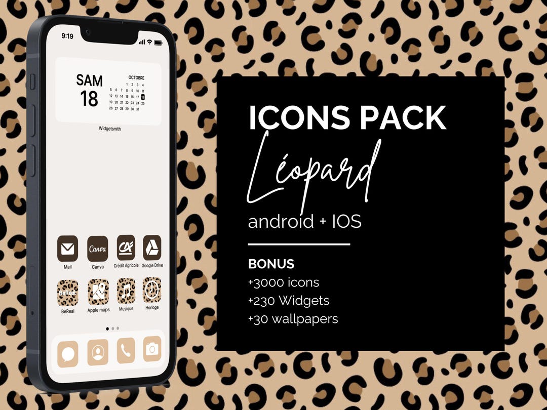 Pack of +3000 Leopard Icons for iPhone or Android | Aesthetics Icons ...