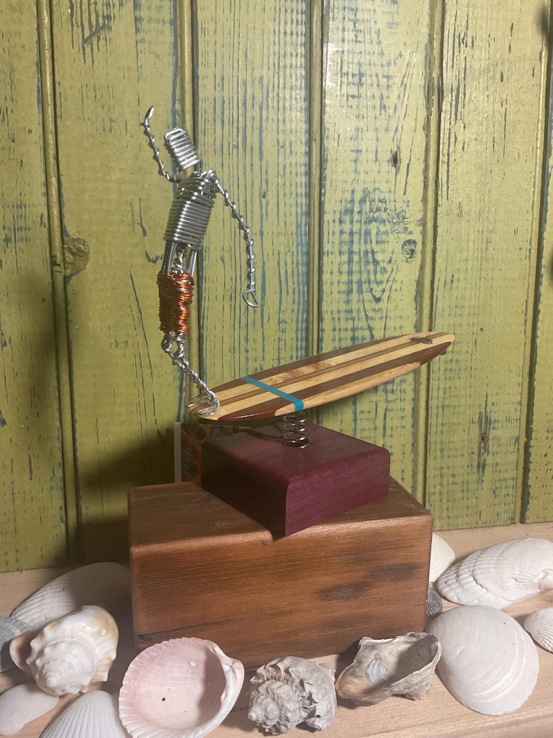 The Original Dashboard Surfer, “hang 10” Handmade Wood and Wire Surf ...