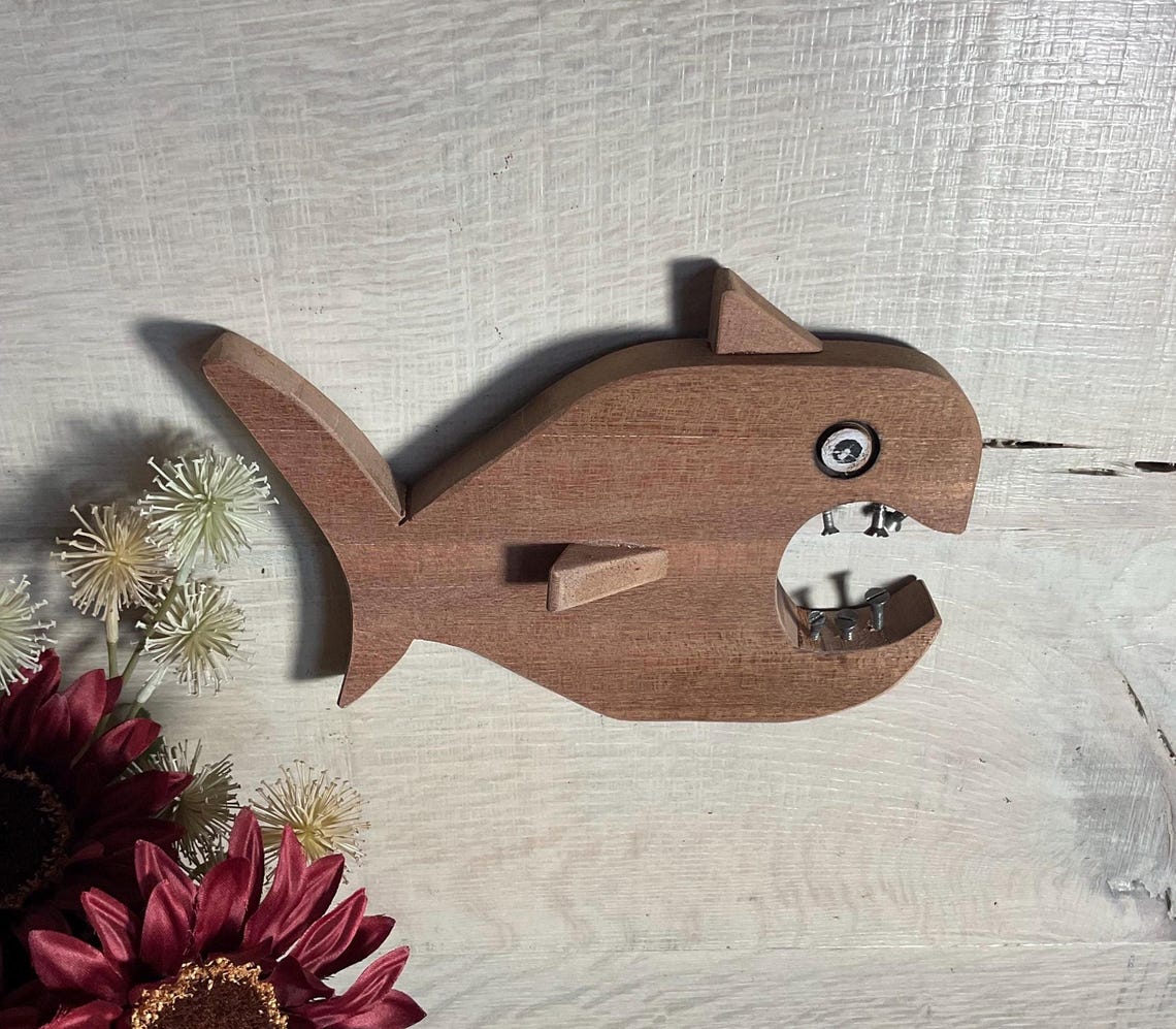 Here Fishy Fishy, Wooden Fish Wall Sculpture Wood Fishing Wall Hanging ...