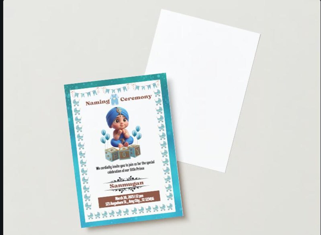 Naming Ceremony Invitation Digital Template Canva Editable and ...