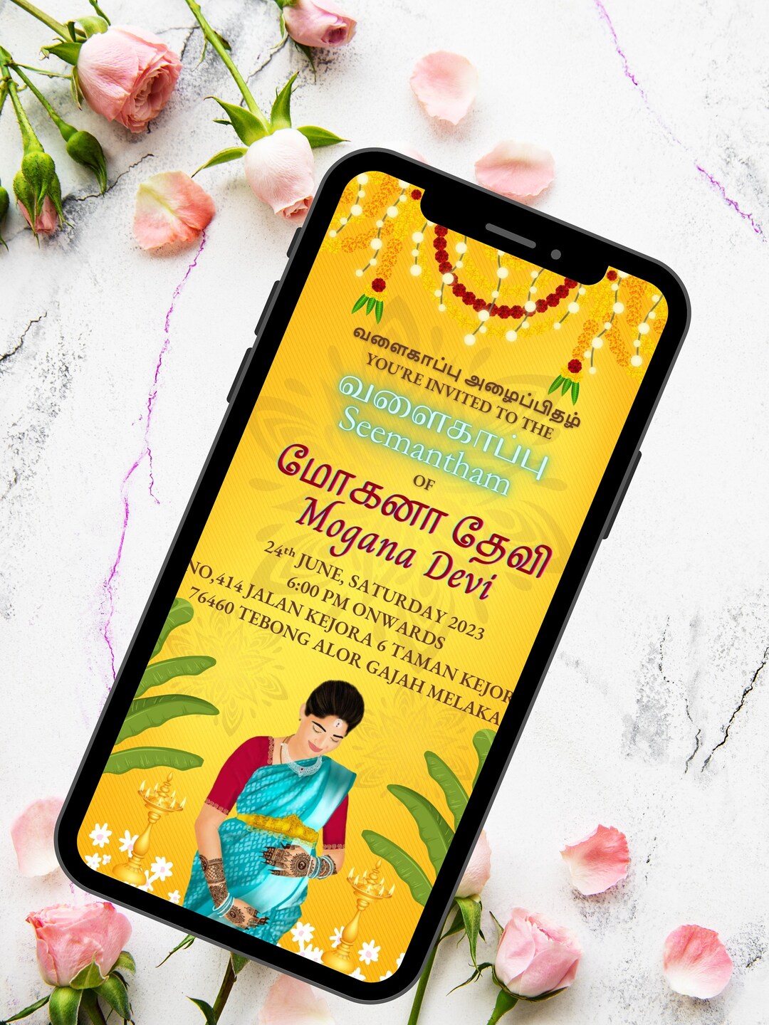 Bangle Ceremony Invitation Digital Template Canva Editable and ...