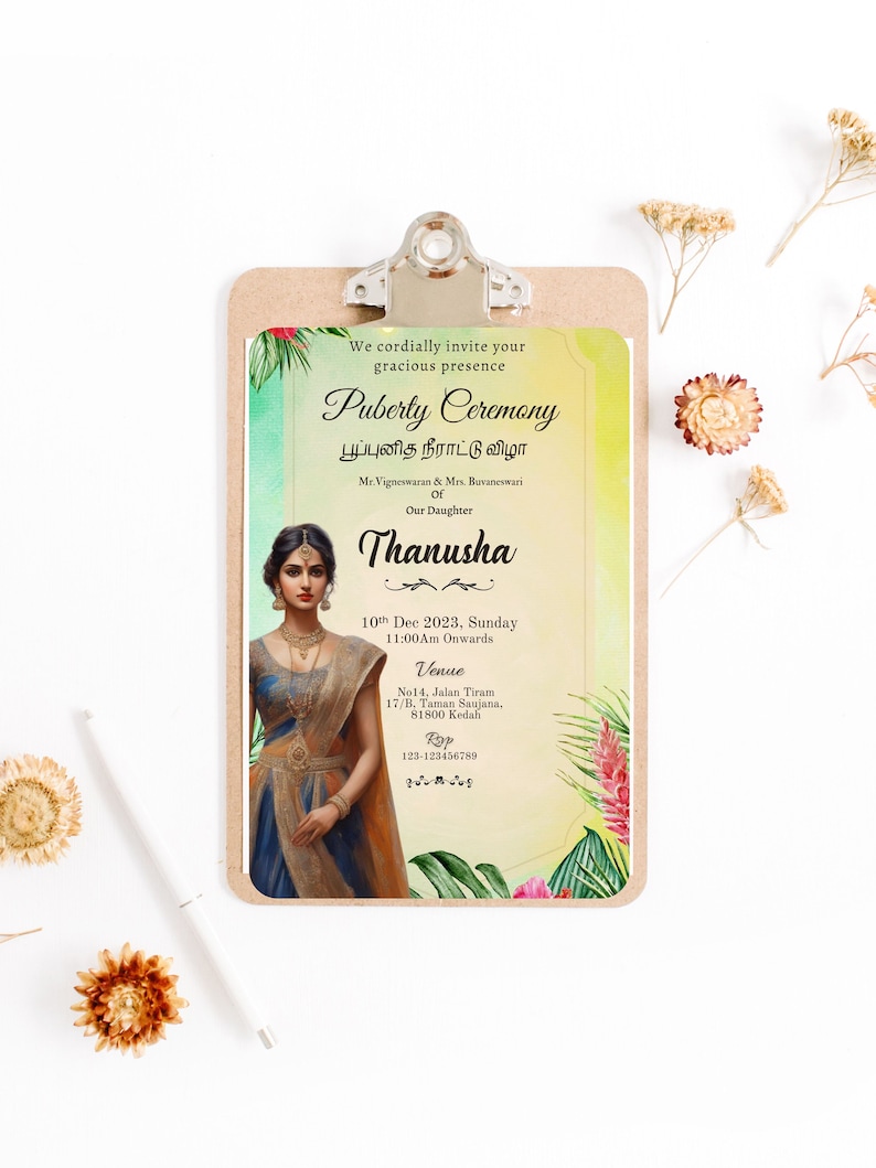 Puberty Ceremony Invitation Digital Template Canva Editable and ...