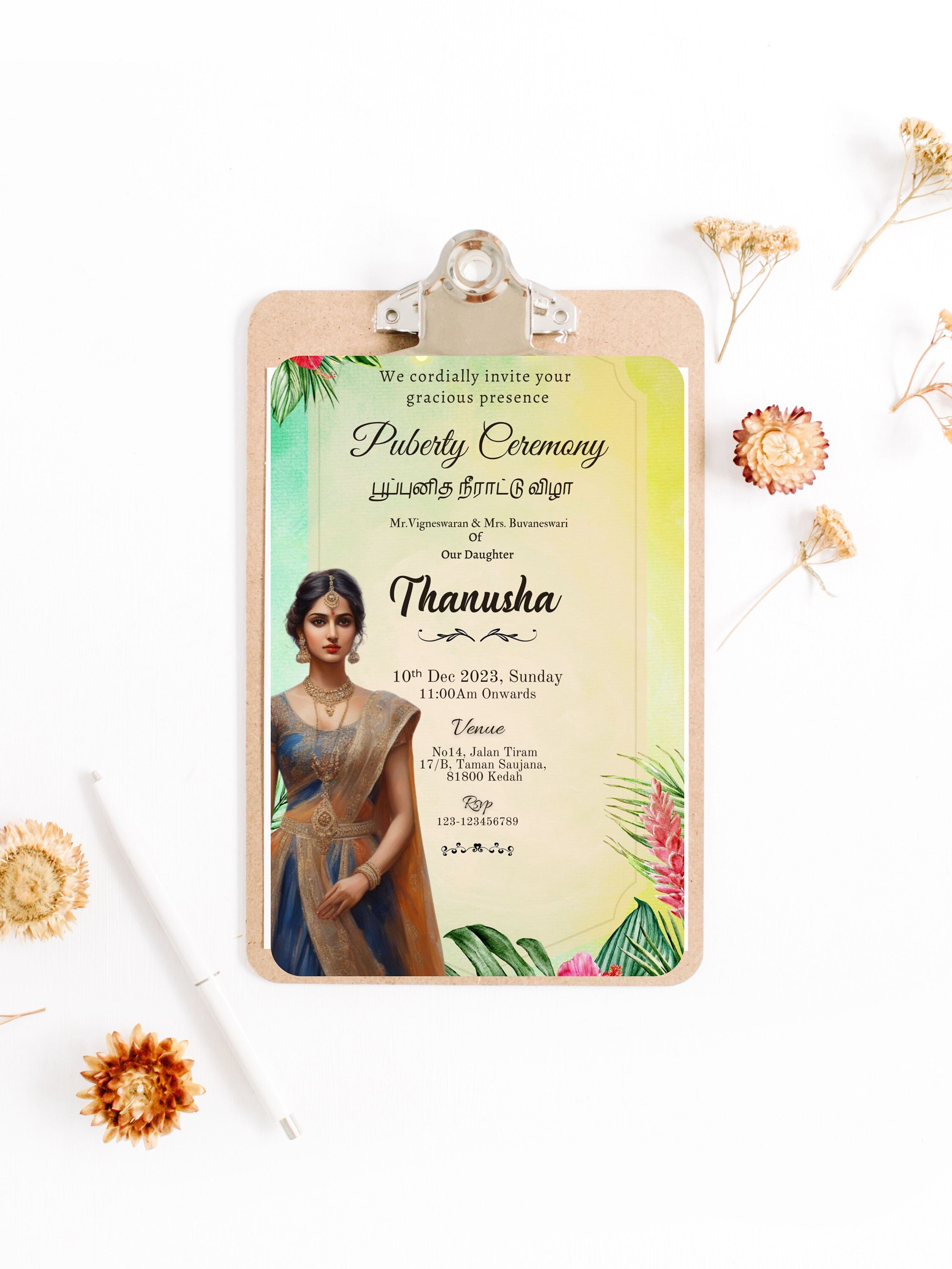 Puberty Ceremony Invitation Digital Template Canva Editable and ...