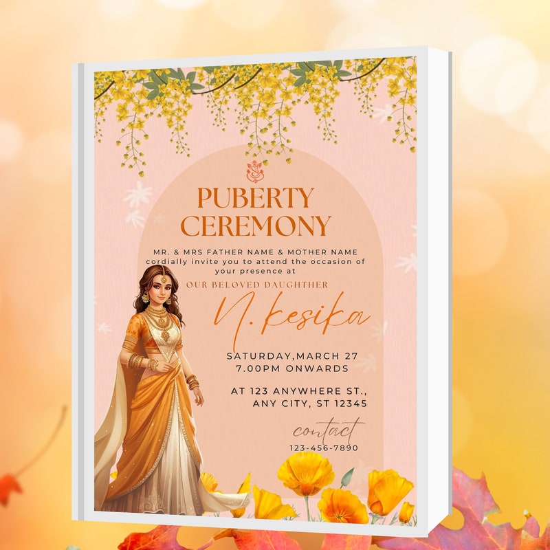 Puberty Ceremony Invitation - Etsy