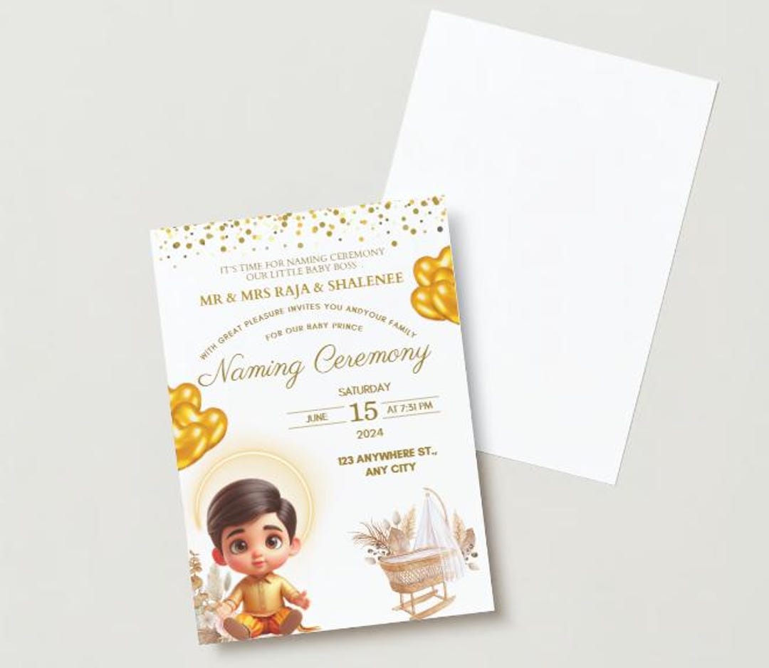 Naming Ceremony Invitation Digital Template Canva Editable and ...