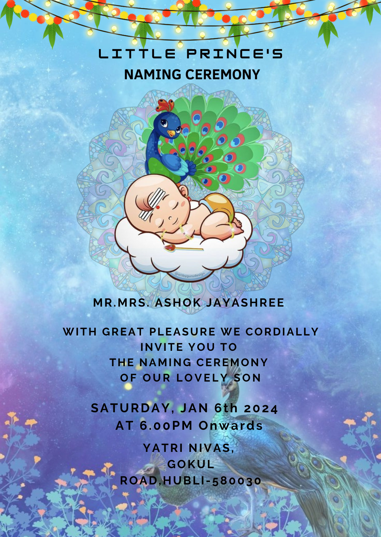 Naming Ceremony Invitation Digital Template Canva Editable and ...