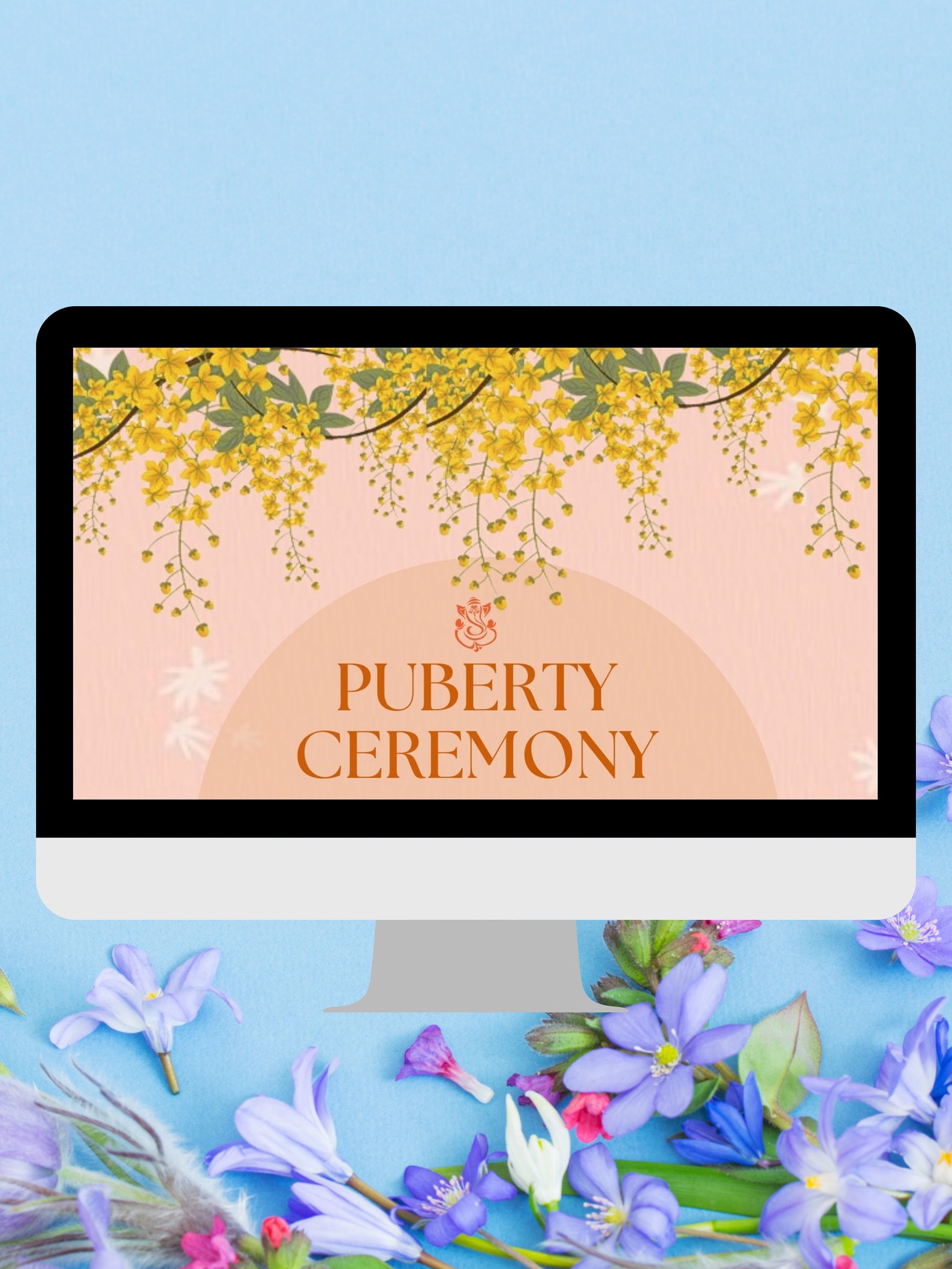 Half Saree Ceremony Invitation, Editable Digital Template (canva) - Etsy
