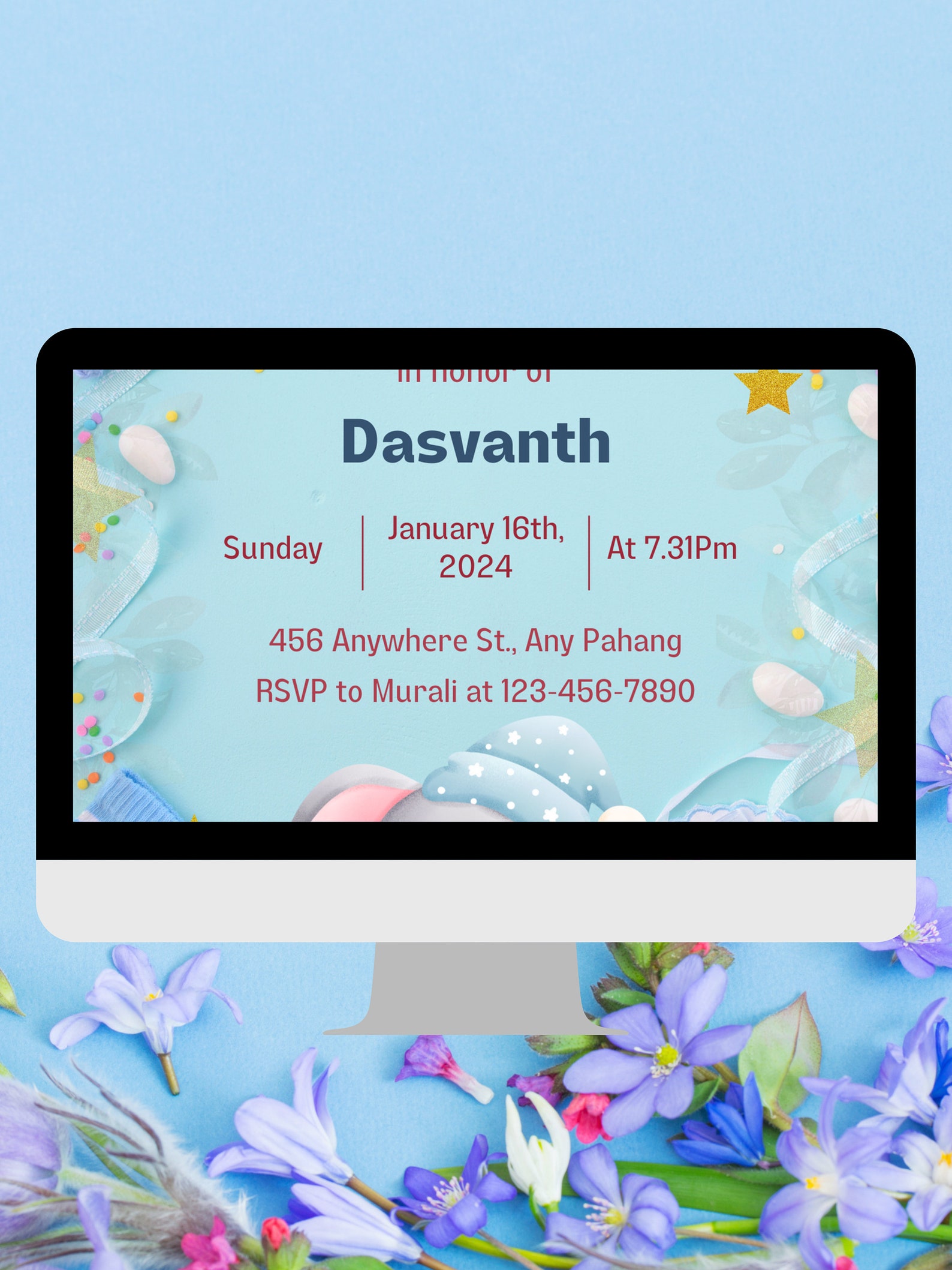 Naming Ceremony Invitation Digital Template Canva Editable and ...