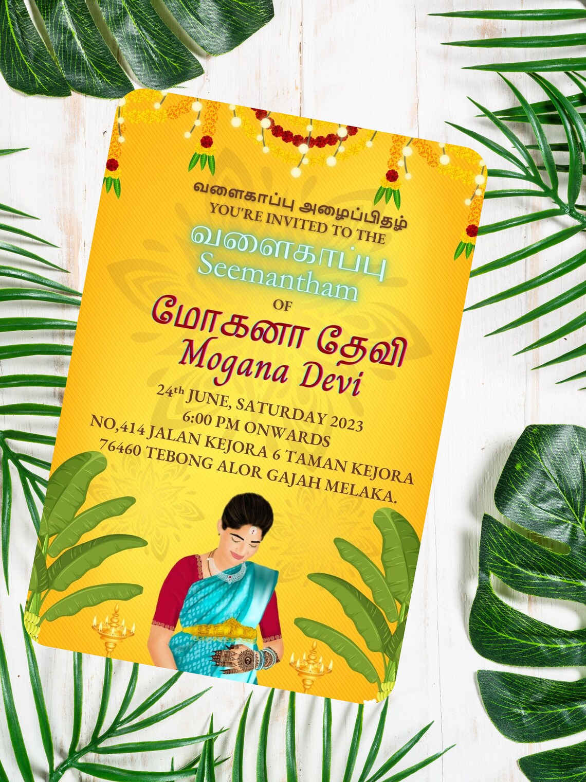 Bangle Ceremony Invitation Digital Template Canva Editable and ...