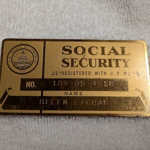 Metal Social Security Card - Etsy