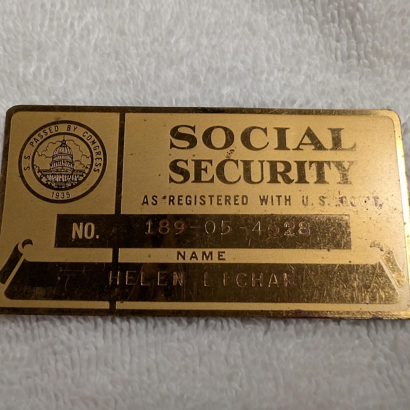 Metal Social Security Card - Etsy