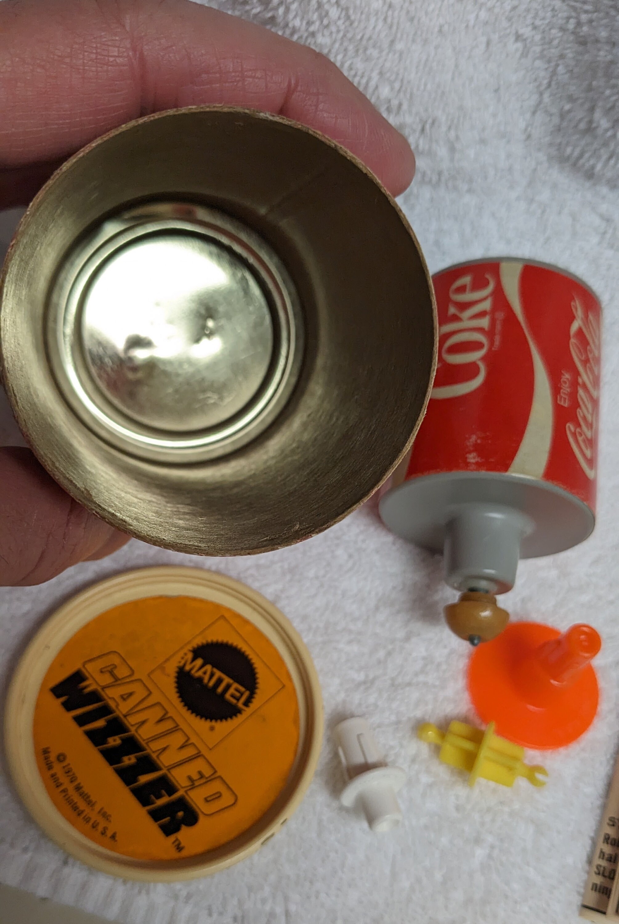 Vintage Mattel Canned Wizzzer Coca-cola Complete 1970 Spinning Top Toy ...