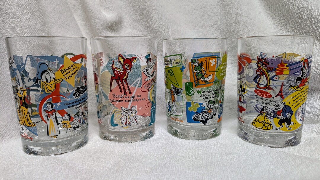 Vintage 2002 Walt Disney World 100 Years of Magic Glass SET New Old ...