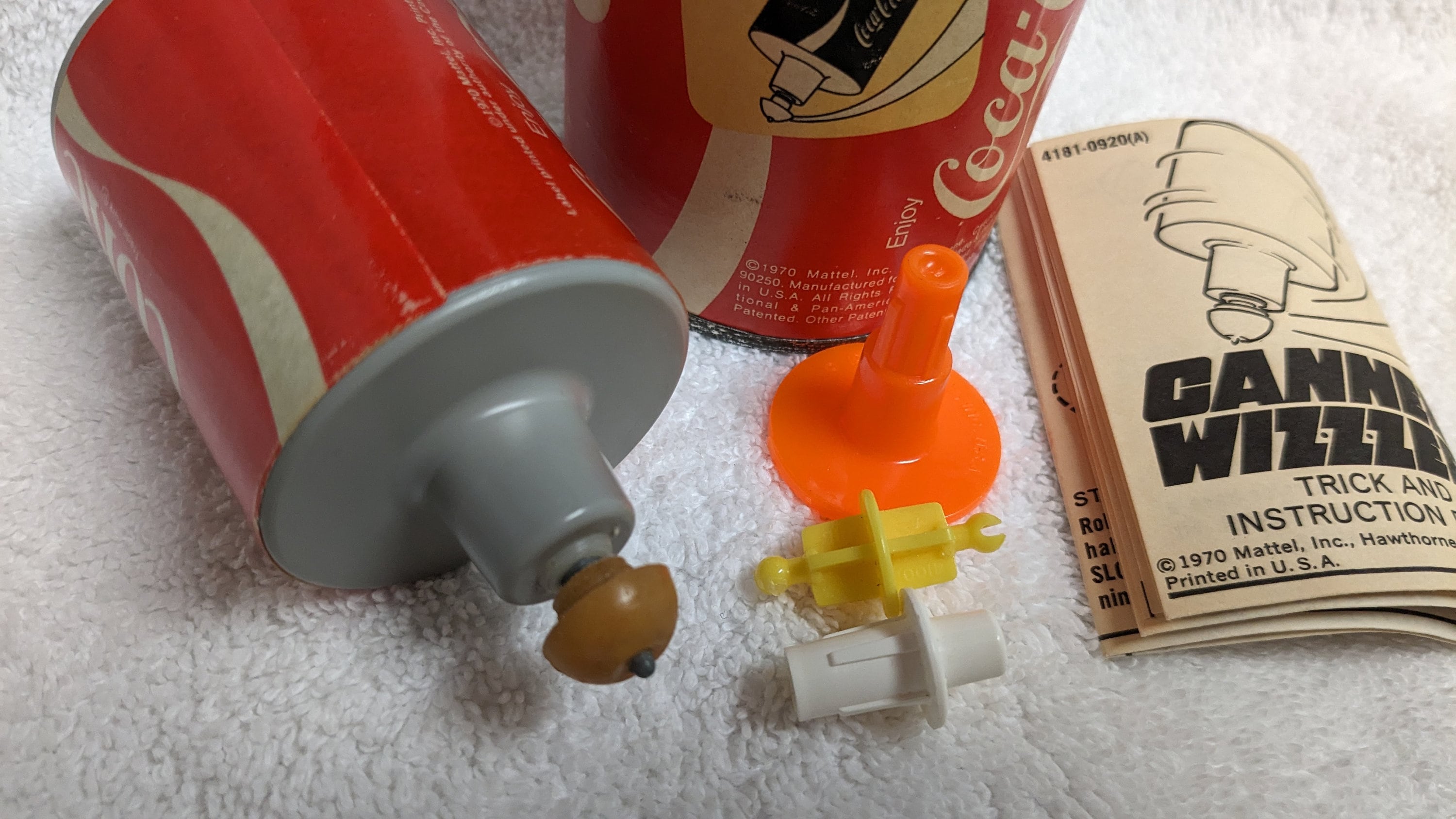 Vintage Mattel Canned Wizzzer Coca-cola Complete 1970 Spinning Top Toy ...