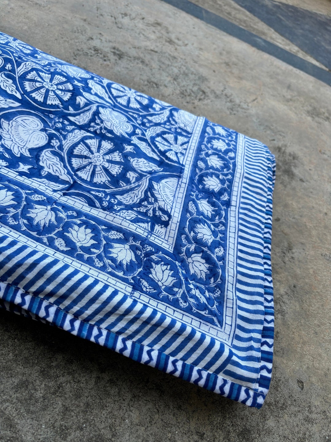 Indian Hand Block Print Cotton Dohar Floral Dohar, Block Print Indian ...