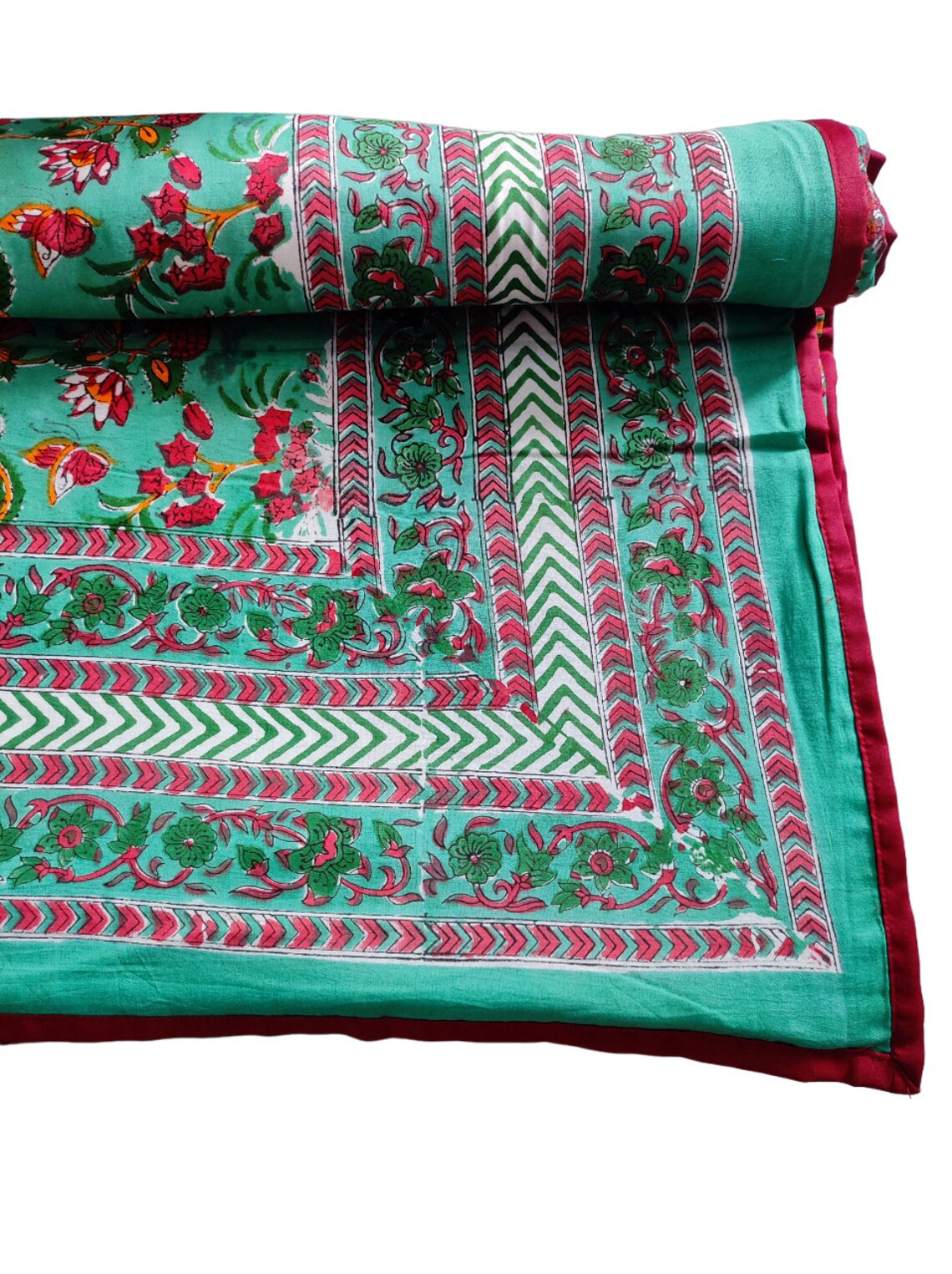 Floral Hand Block Print Cotton Dohar: Soft Indian Summer Quilt - Etsy