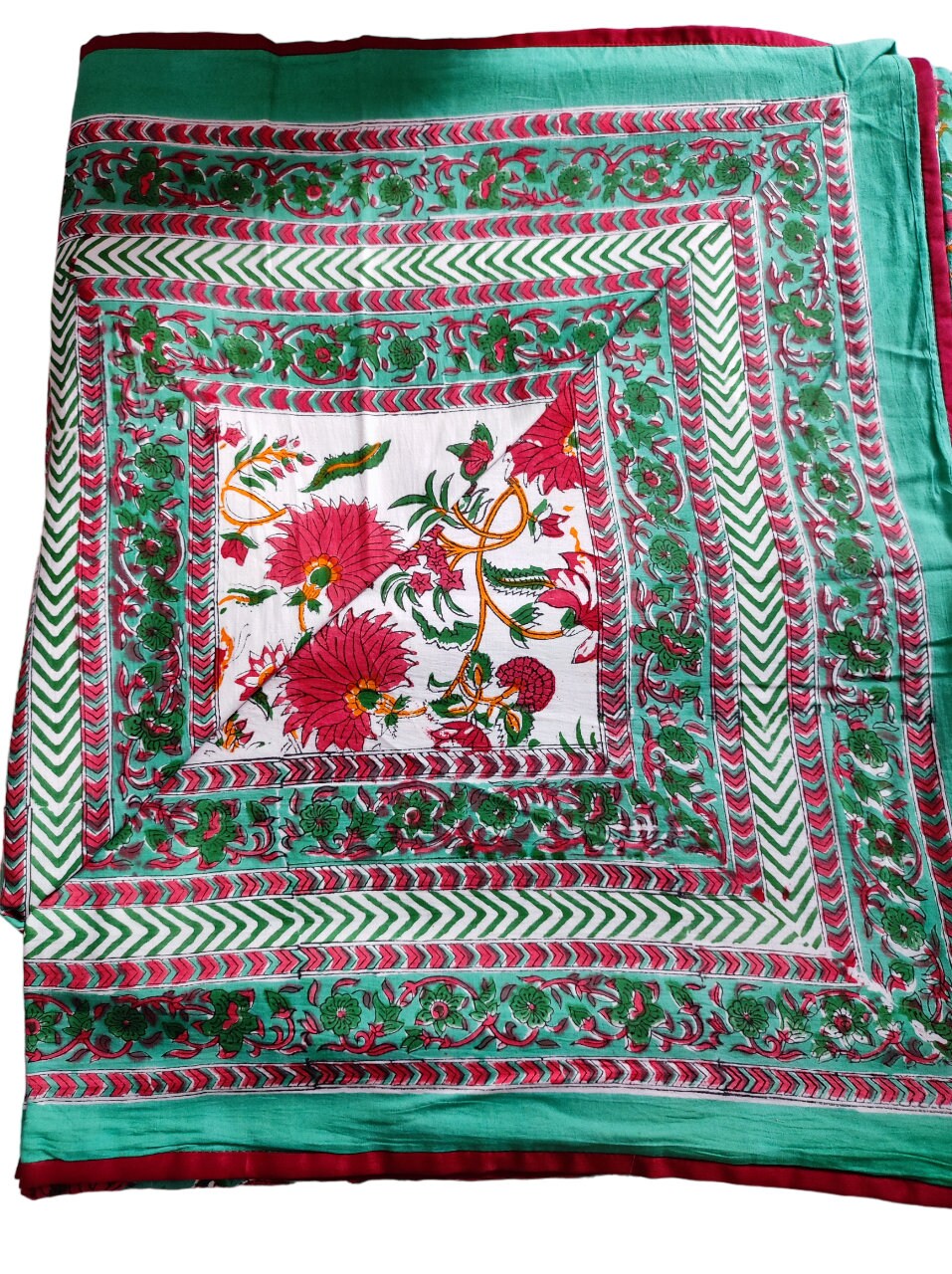 Floral Hand Block Print Cotton Dohar: Soft Indian Summer Quilt - Etsy