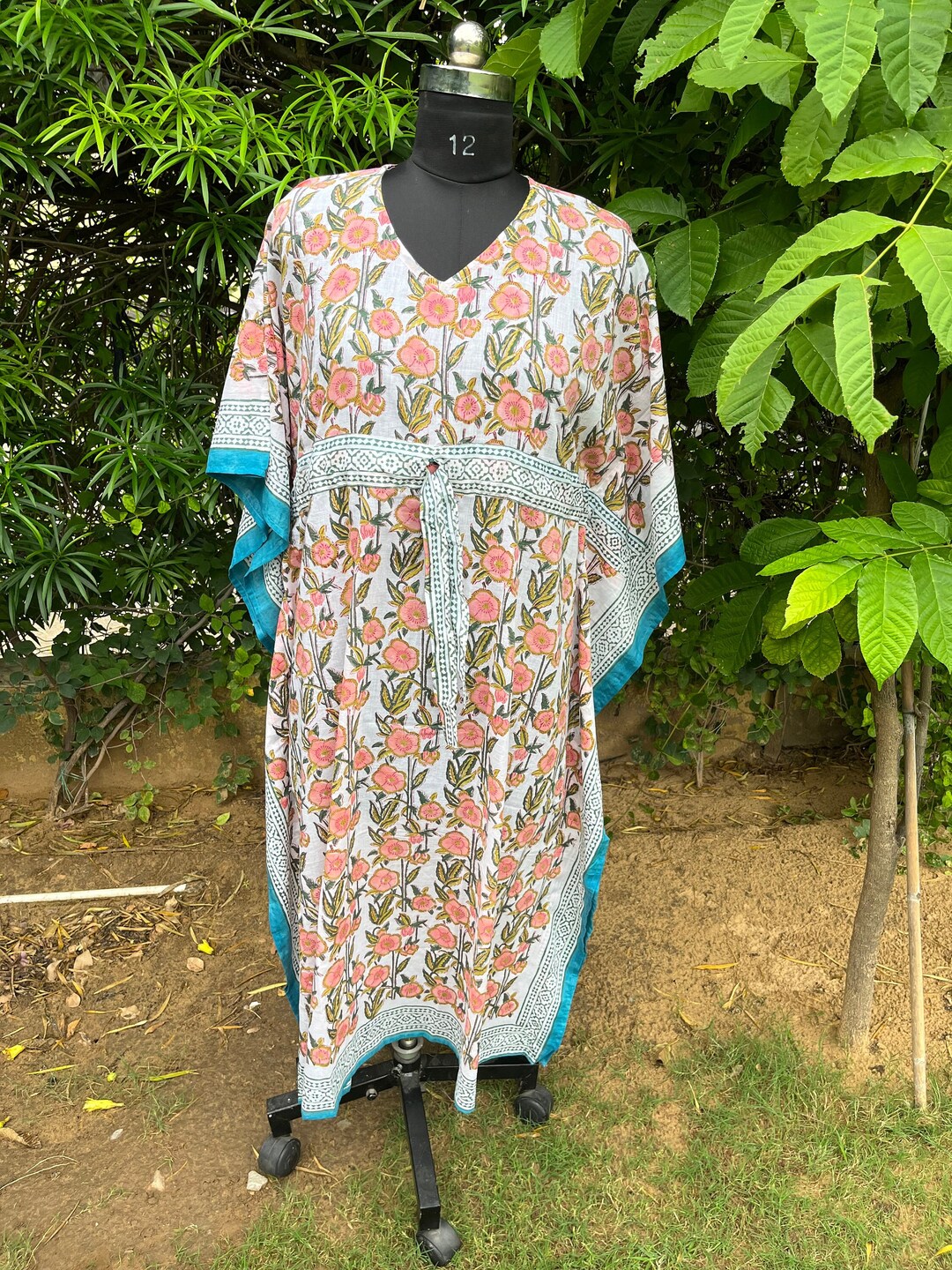 Indian Cotton Caftan Dress Women Dressmaking Gown, Beach Bikini Cover ...
