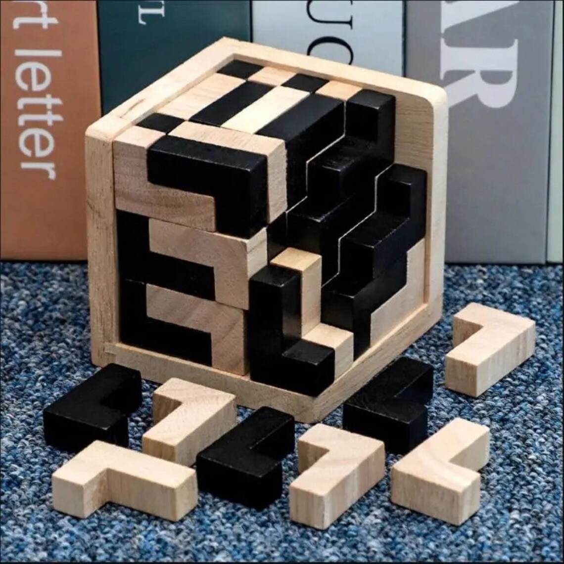 3D Cube Puzzle Luban Interlocking Creative Educational Wooden - Etsy
