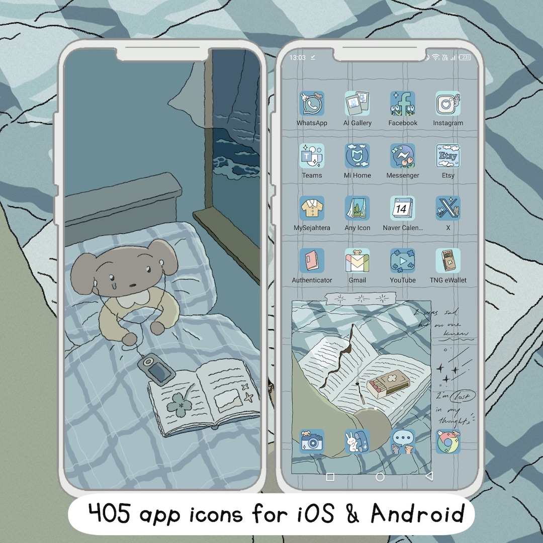Cute Bedtime Icon Set, Cute Icons Pack, iPhone Theme, Cute App Icons ...