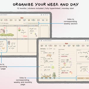 Undated Cozy Planner, Goodnotes, Kawaii Digital Planner, Cute Digital ...