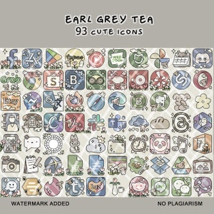 Earl Grey Tea Icon Set | Cute Icons Pack | iPhone Ios Theme | Cute App ...