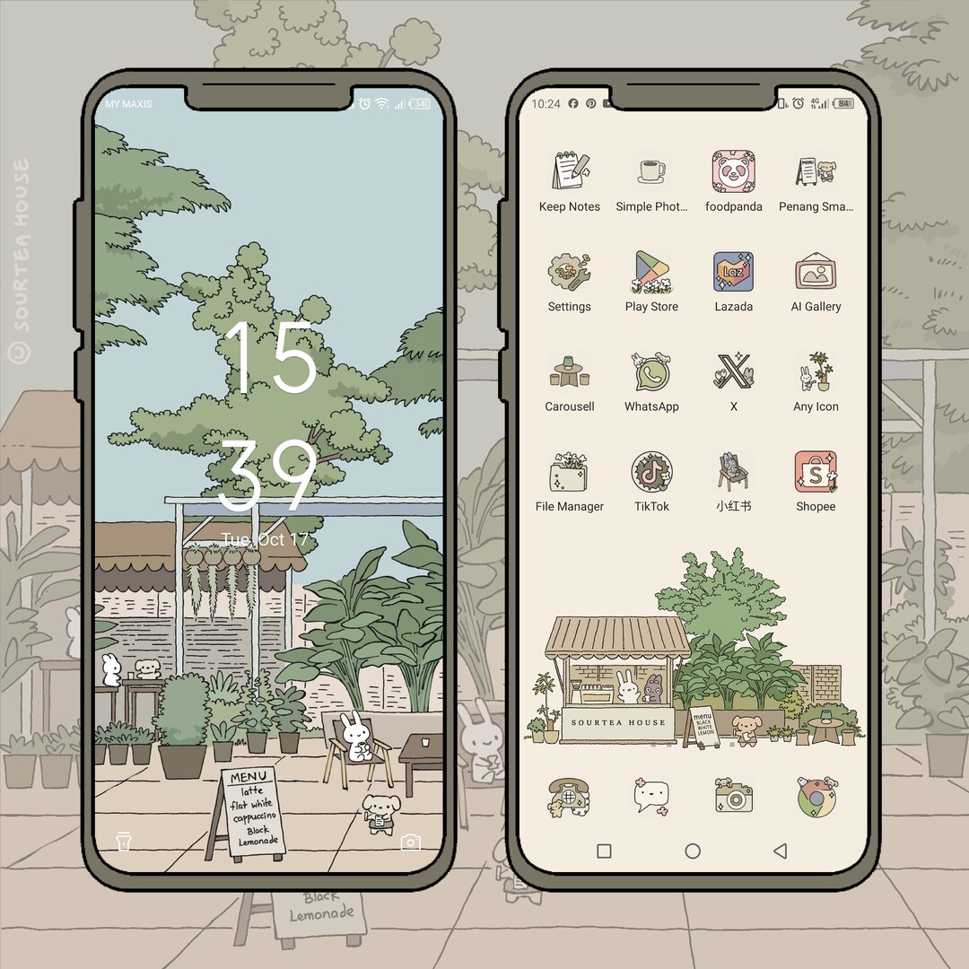 Walnut Muted Tone Icon Set Kawaii Icons Pack iPhone Ios Theme Cute App ...