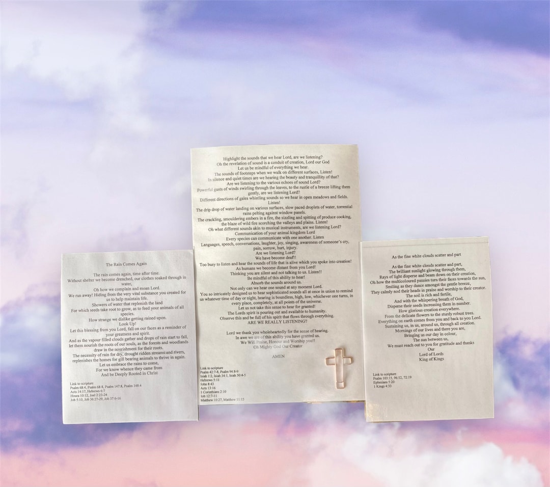 Christian Poems & Prayer Cards - Etsy