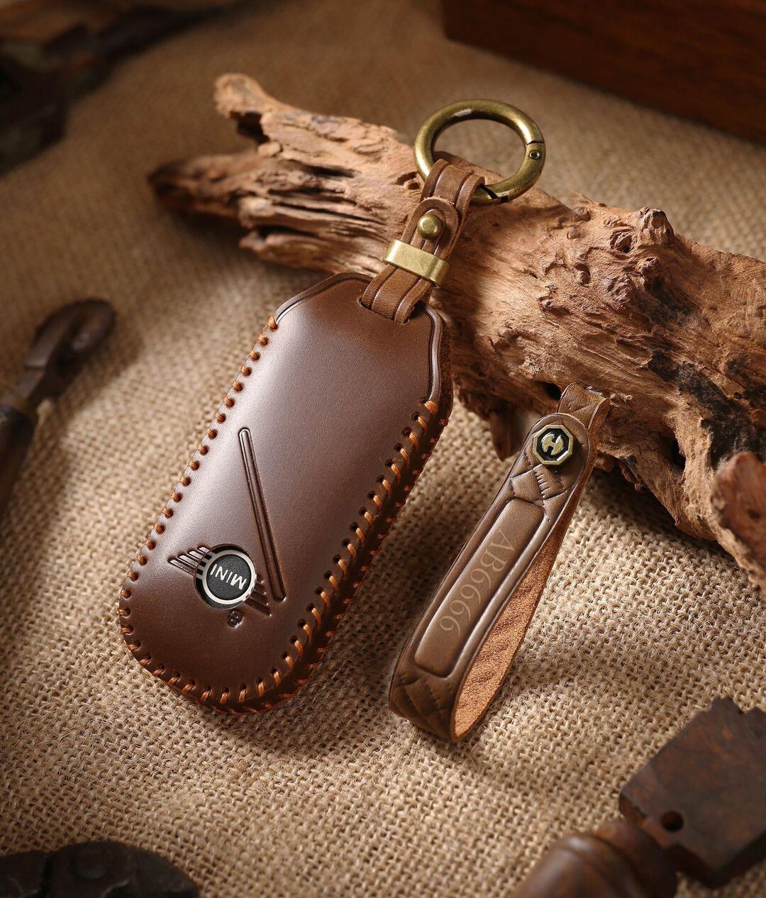 Personalized Leather Key Fob Cover Compatible for BMW Mini Countryman ...