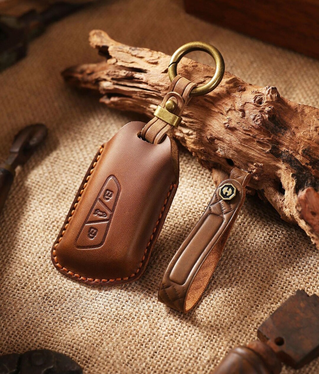 Handmade Leather Key Fob Cover Compatible for Volkswagen ID3 ID4 ID6 ...