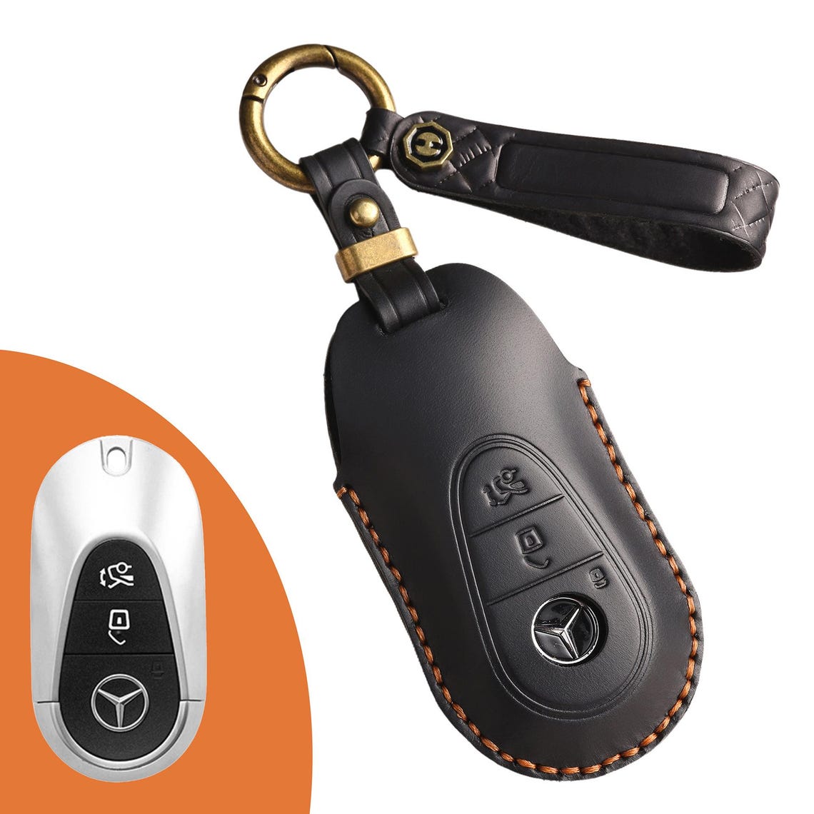 Handmade Leather Key Fob Cover Compatible for Maybach Mercedes S Class ...