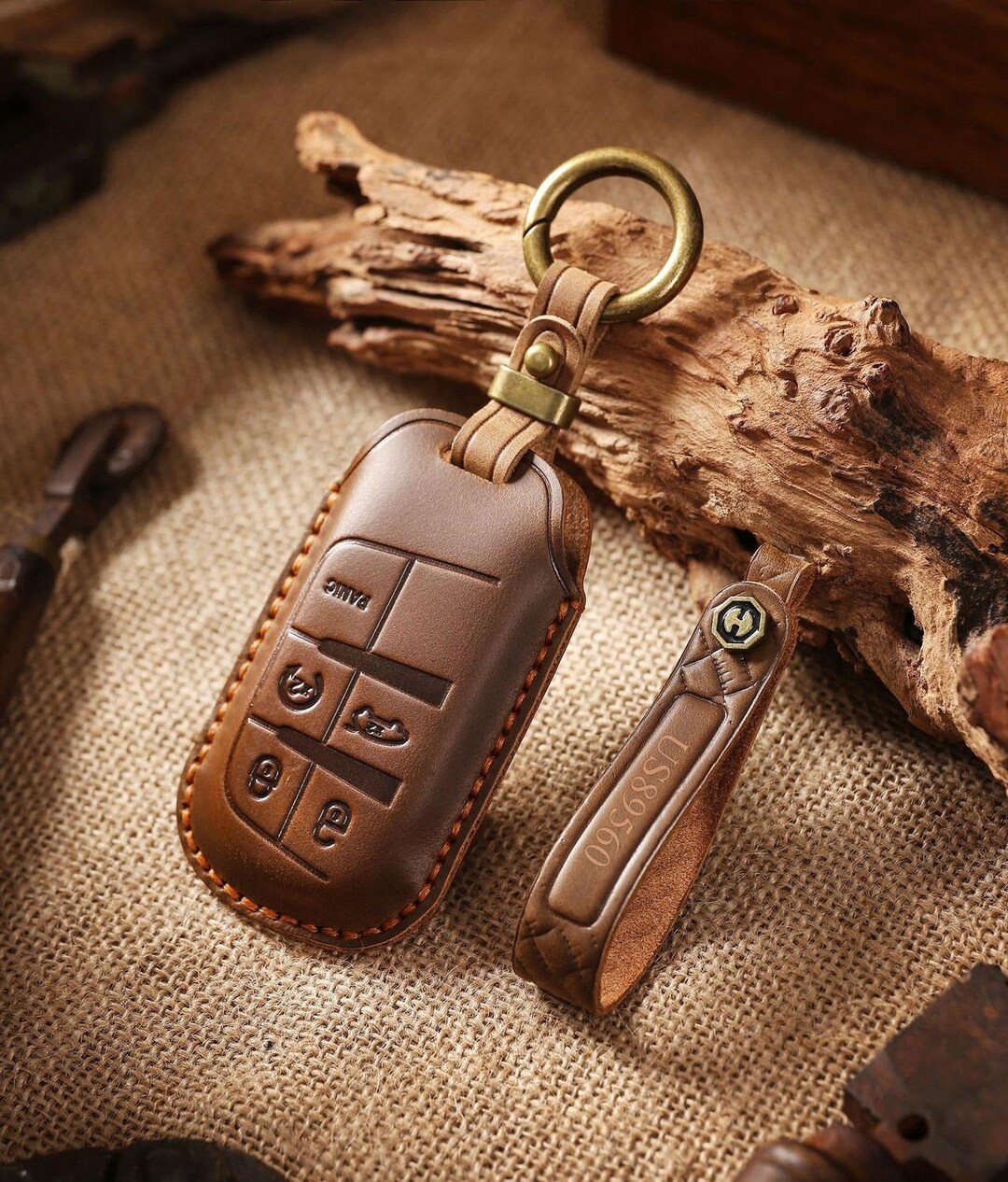 Handmade Leather Key Fob Cover Compatible for Jeep Commander Compass ...
