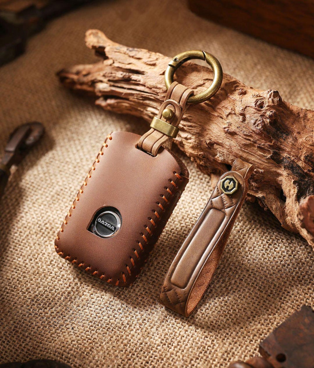 Personalized Leather Key Fob Cover Compatible for Volvo XC40 XC60 XC90 ...