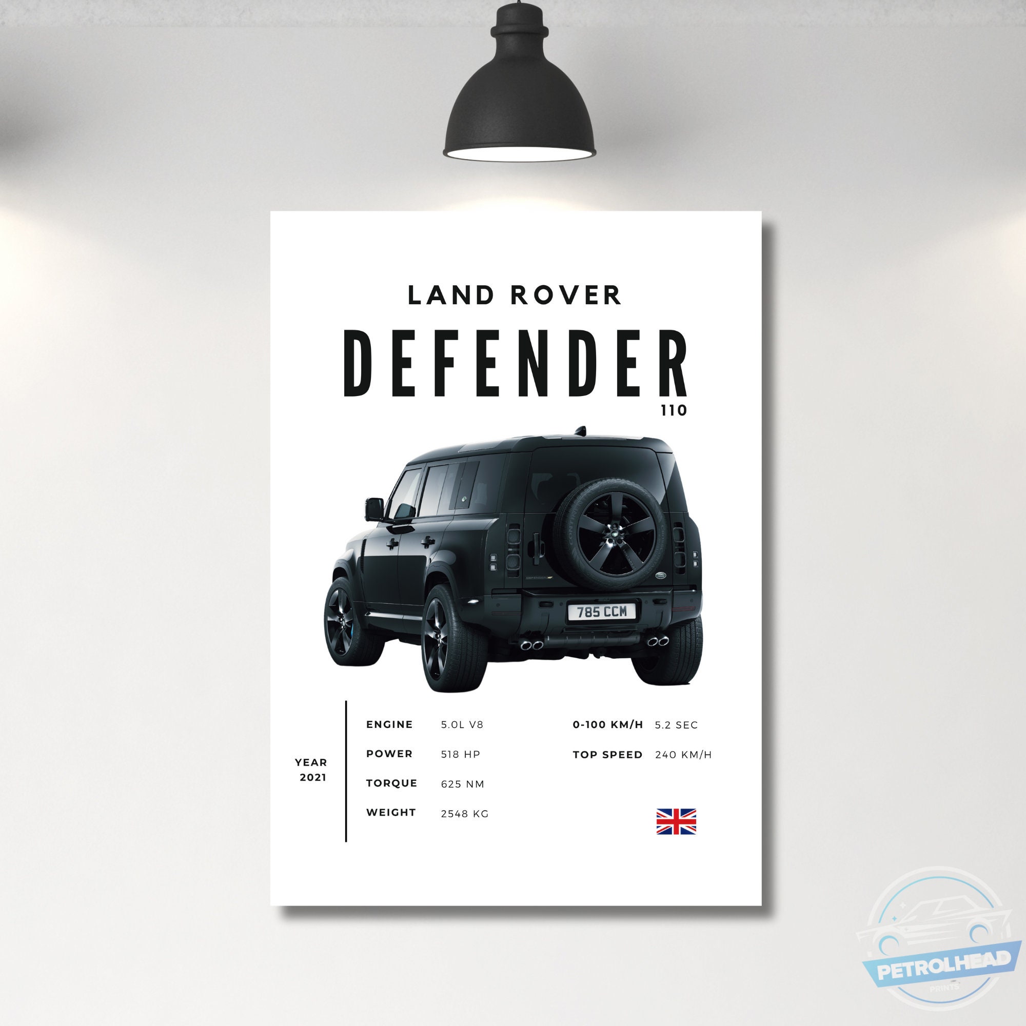 Land Rover Defender 110 V8 Poster Print: Sports Car Wall Art - Etsy
