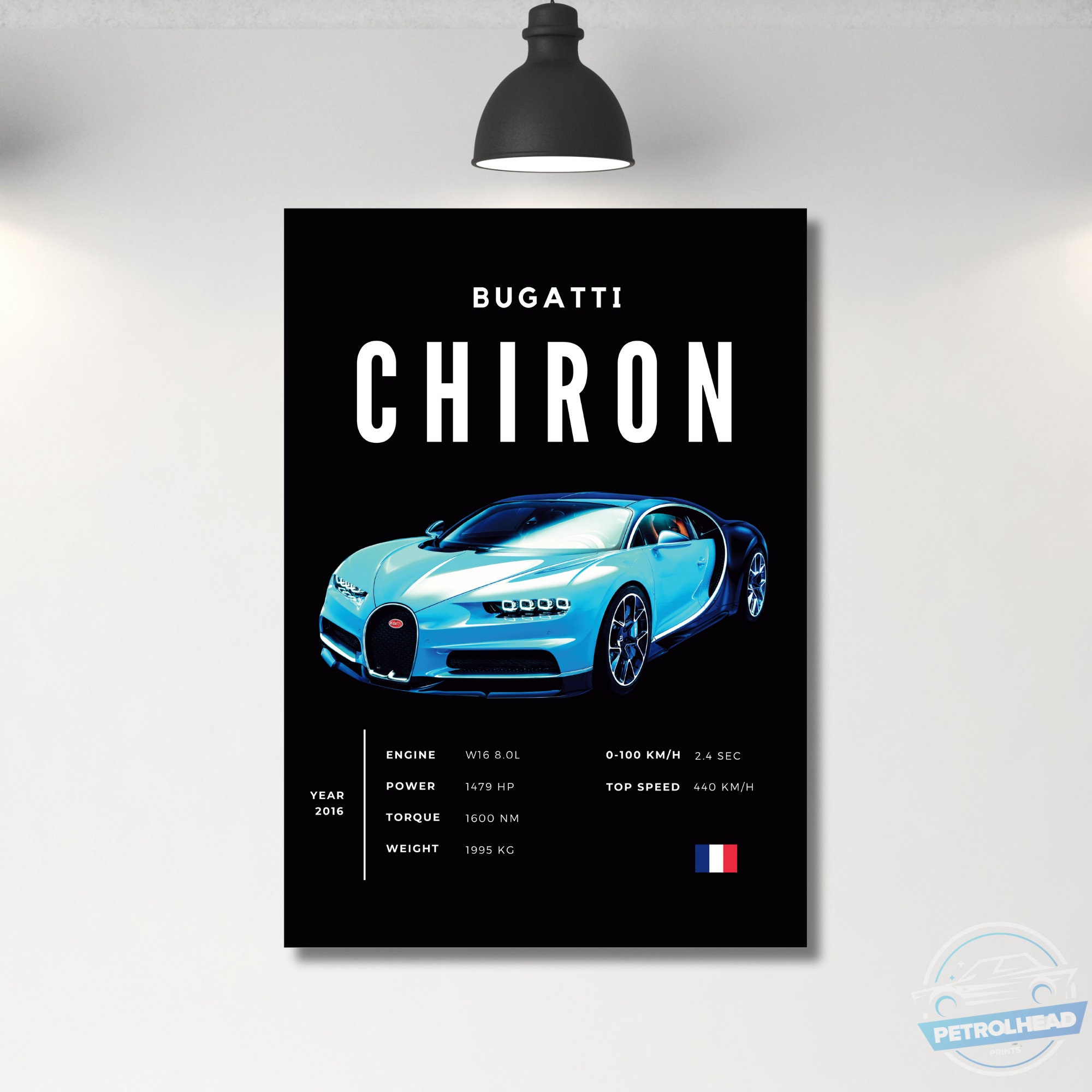 Bugatti Poster Print Chiron Poster Supercar Poster Wall Art Car ...