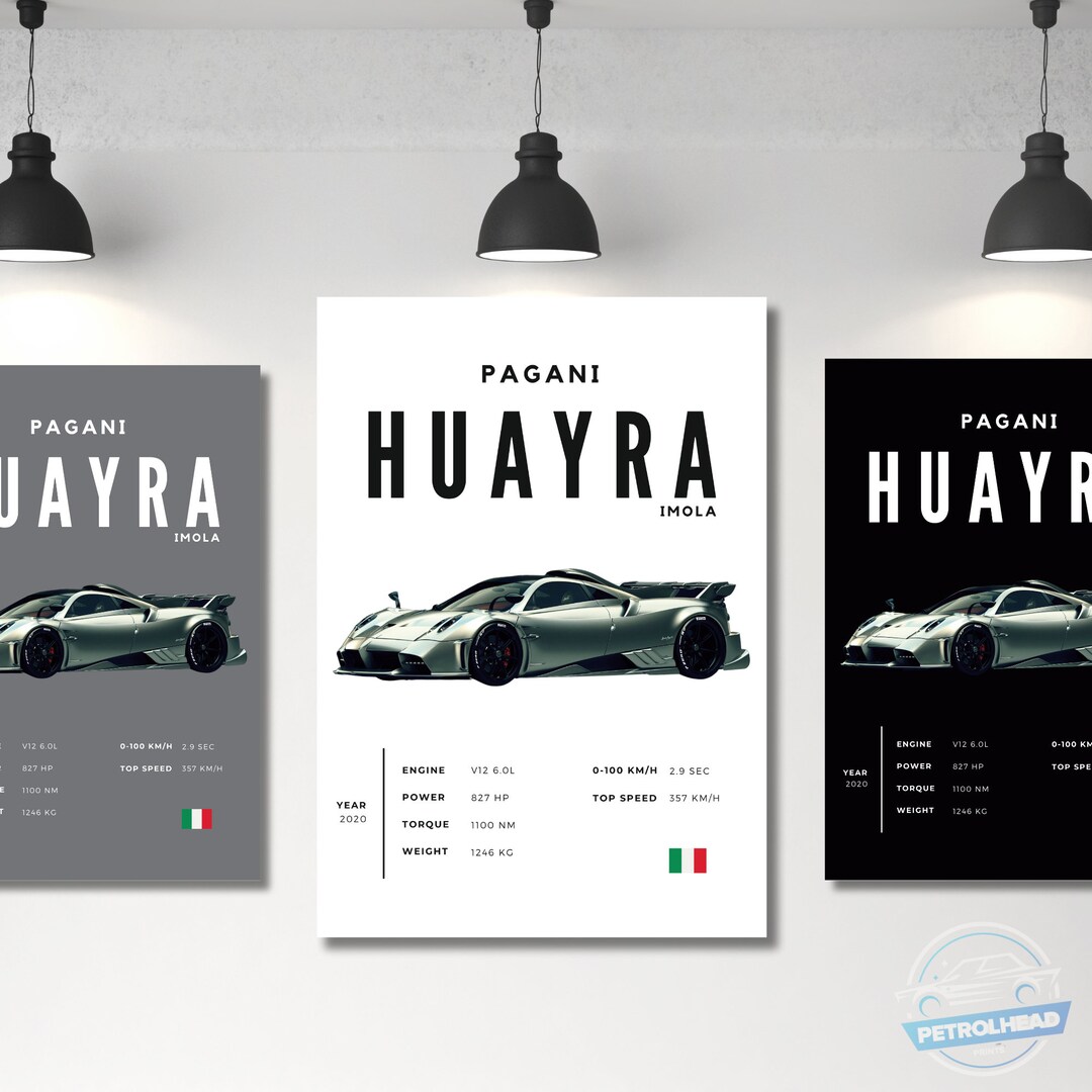 Pagani Poster Print Huayra Imola Poster Sports Car Poster Wall Art Car ...