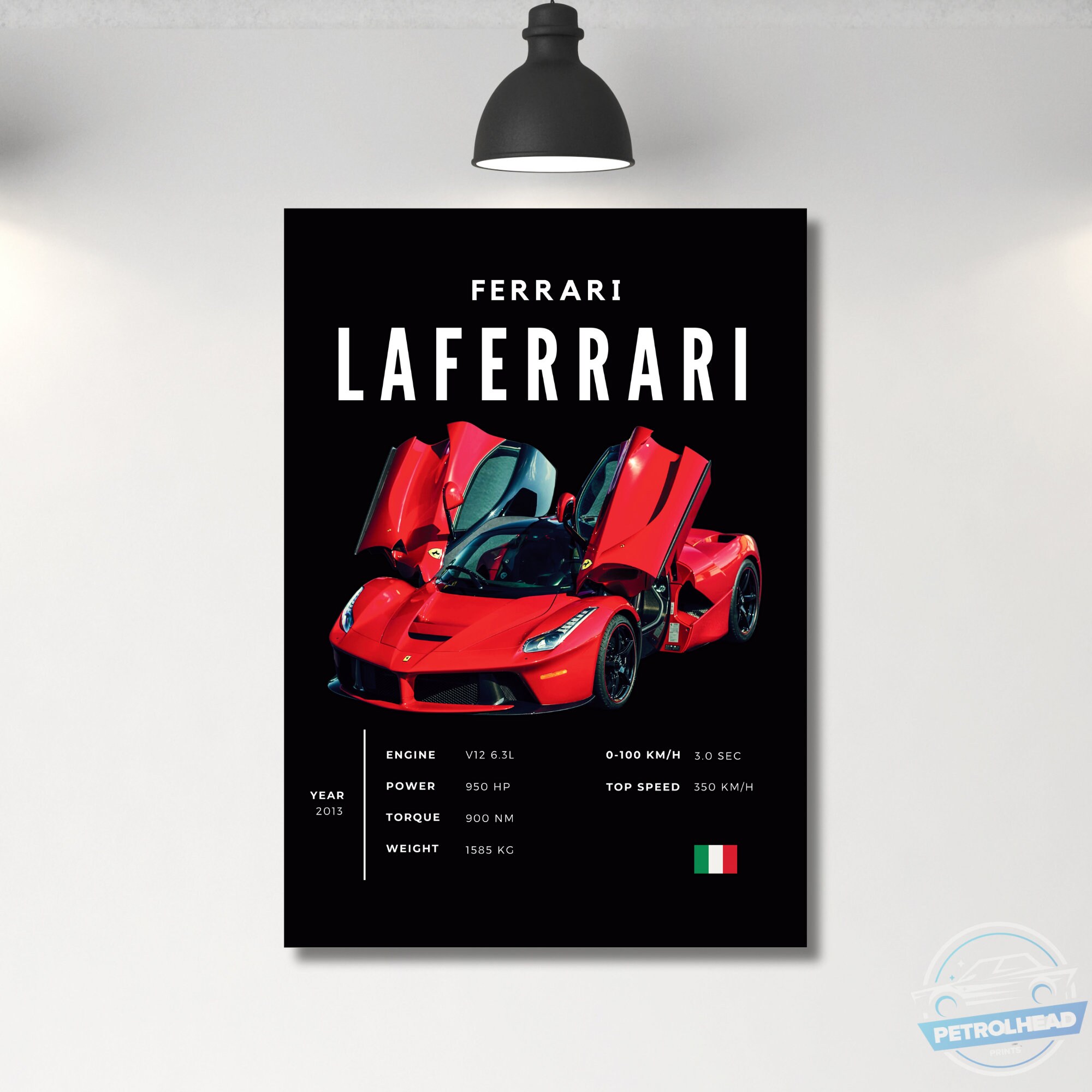 Ferrari Poster Print La Ferrari Poster Supercar Poster Wall Art Car ...
