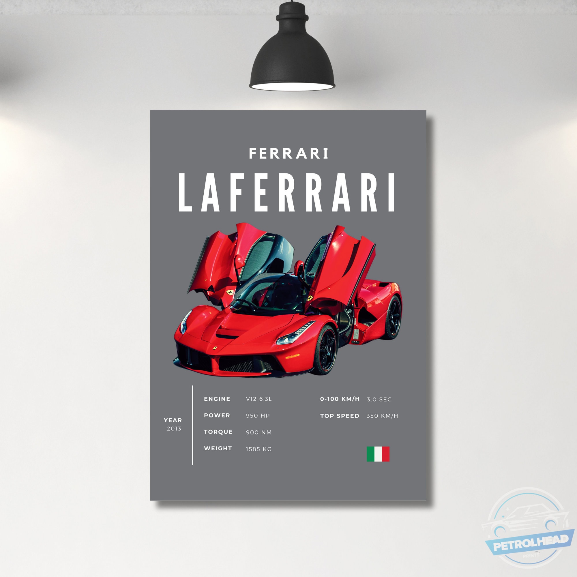 Ferrari Poster Print La Ferrari Poster Supercar Poster Wall Art Car ...