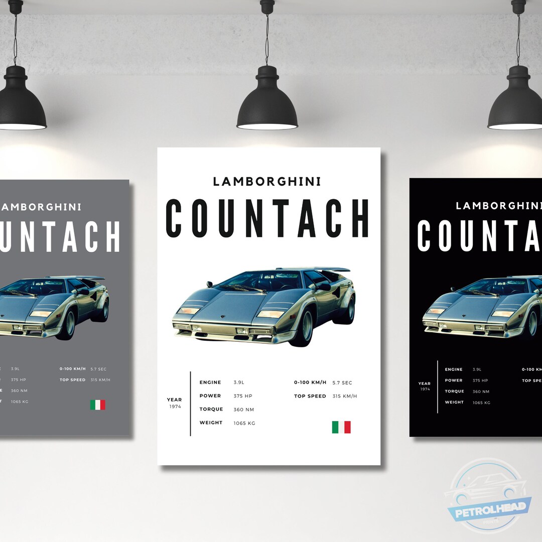 Lamborghini Countach Poster: Classic Car Wall Art - Etsy