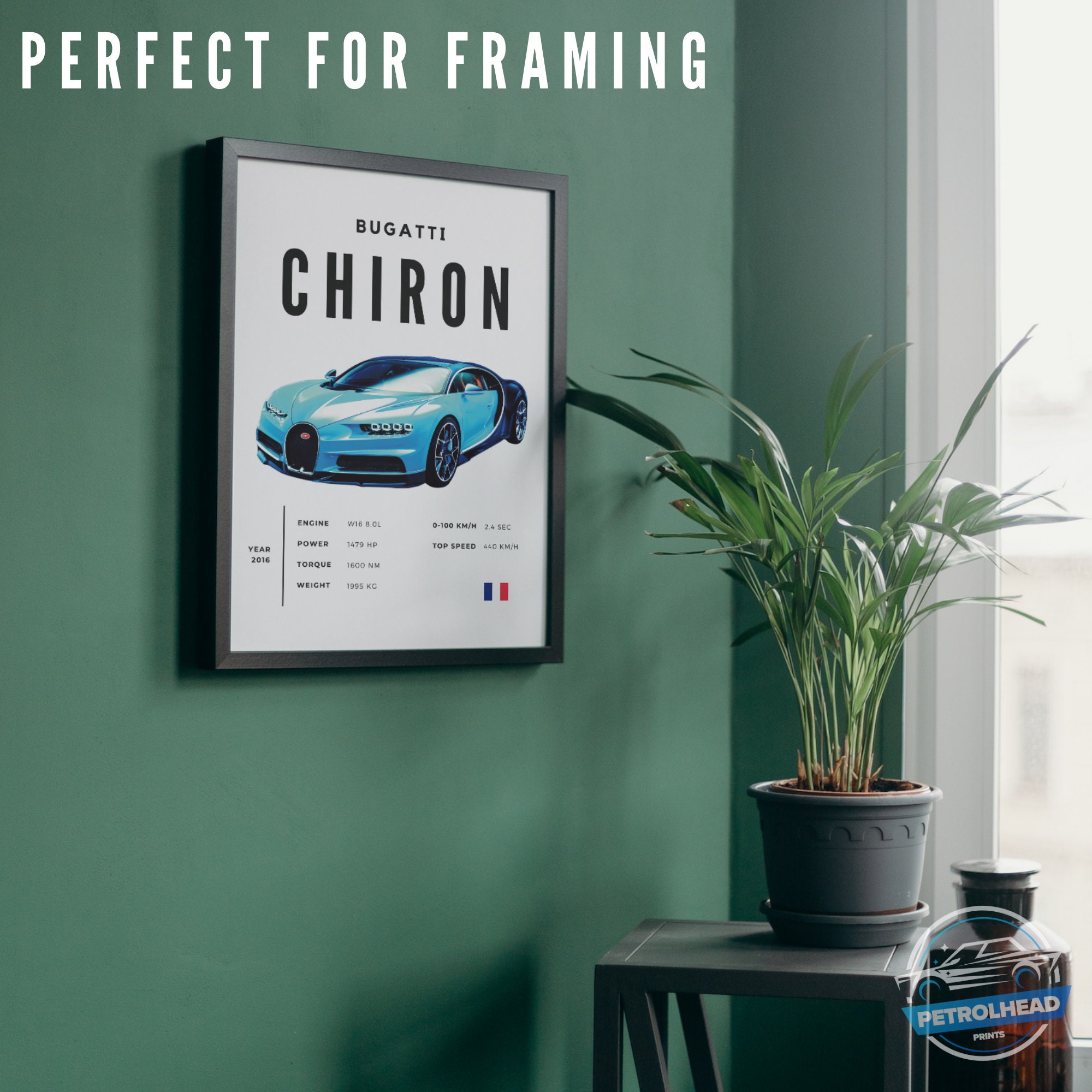 Bugatti Poster Print Chiron Poster Supercar Poster Wall Art Car ...