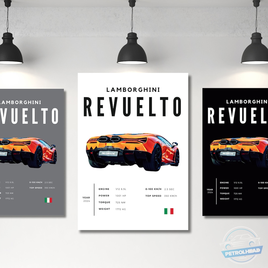Lamborghini Poster Print Revuelto Poster Super Car Poster Wall Art Car ...