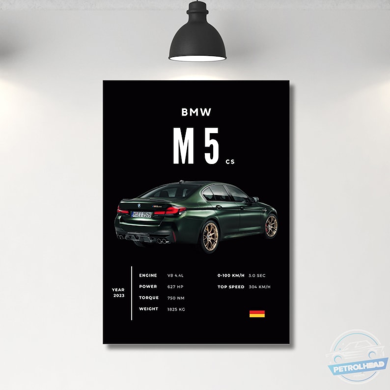 BMW Poster Print M5 CS Poster Sports Car Poster Wall Art Car ...