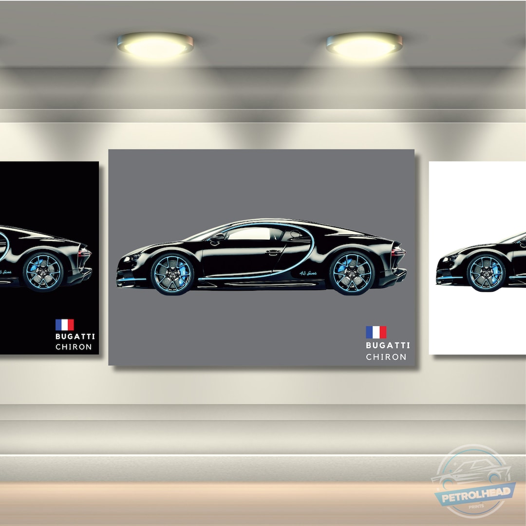 Bugatti Poster Print Chiron Poster Super Car Poster Wall Art Car ...