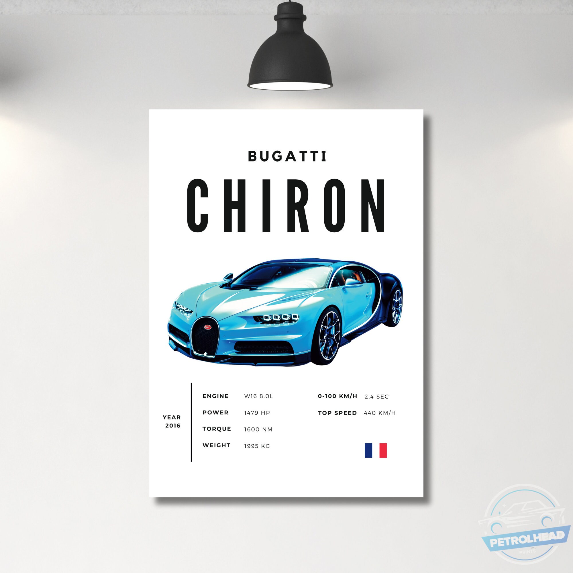 Bugatti Poster Print Chiron Poster Supercar Poster Wall Art Car ...