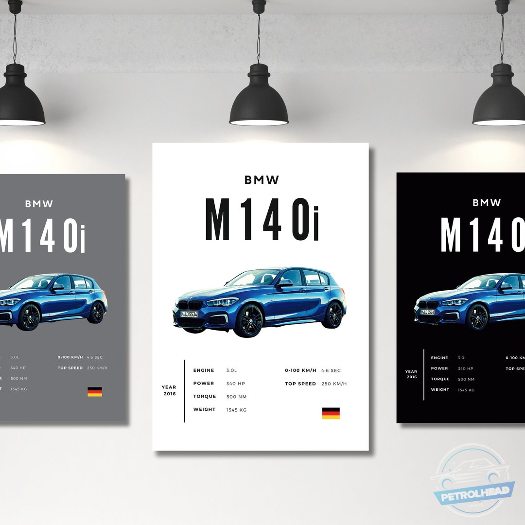 BMW Poster Print M140i Poster Sports Car Poster Wall Art Car ...