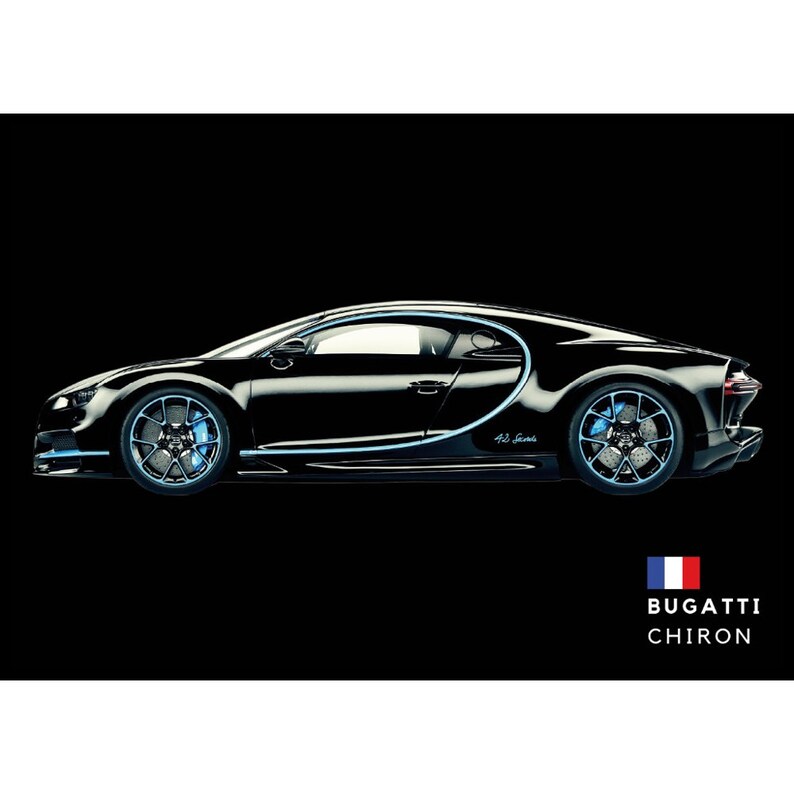 Bugatti Poster Print Chiron Poster Super Car Poster Wall Art Car ...