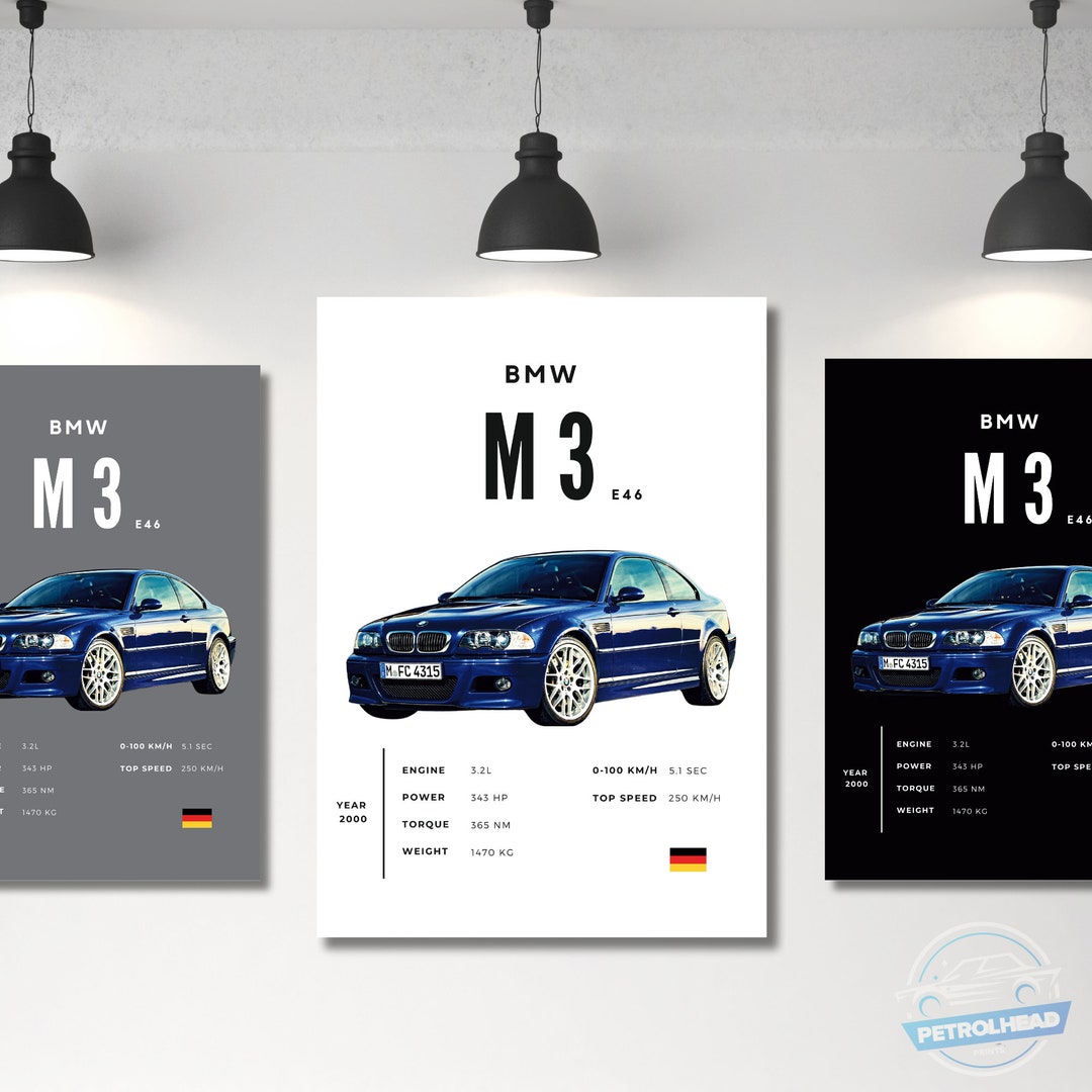 BMW E46 M3 Poster: Sports Car Photography Wall Art - Etsy