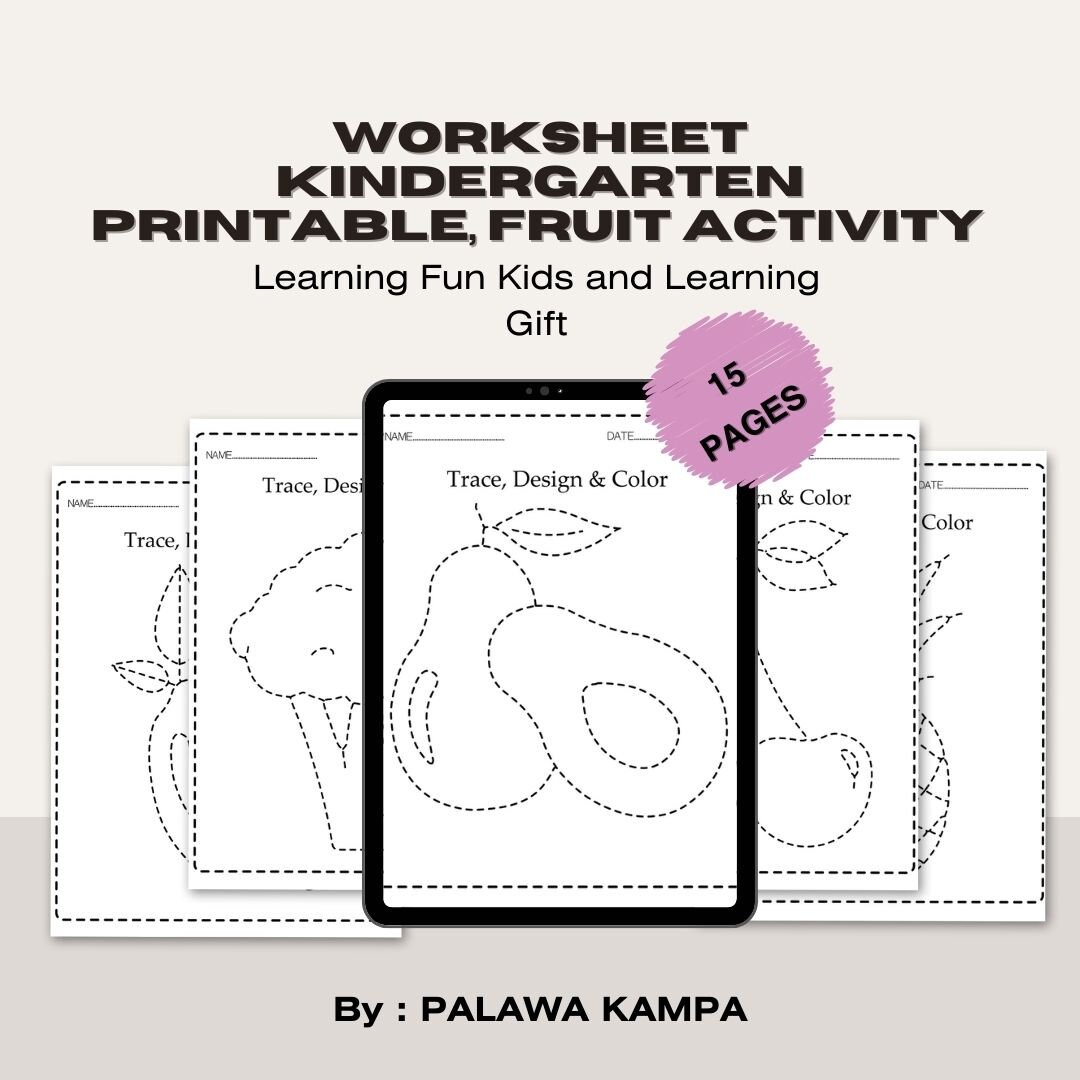 Worksheet Kindergarten Printable Fruit Activity Learning Fun Kids ...